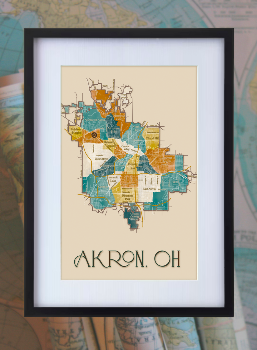 Akron Map – monochromecanvas
